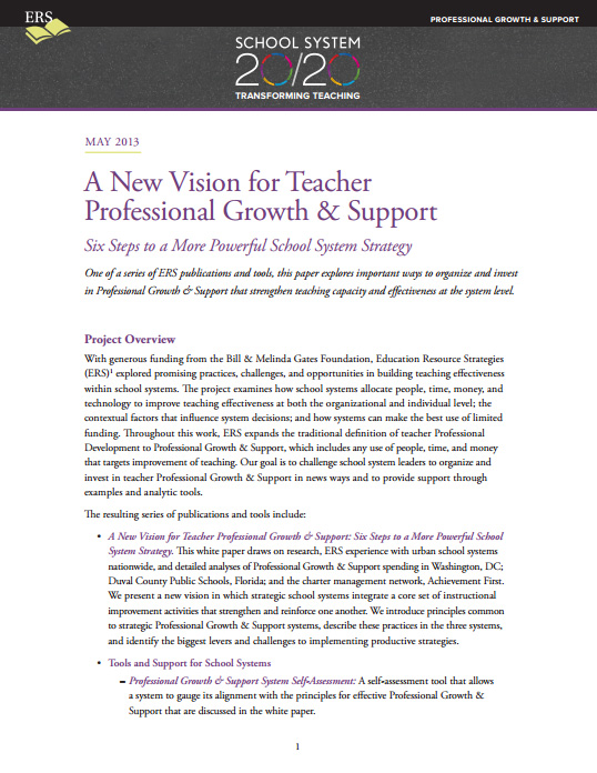 A New Vision for Teacher Professional Growth & Support - Education ...